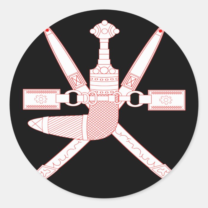 oman emblem classic round sticker | Zazzle.com