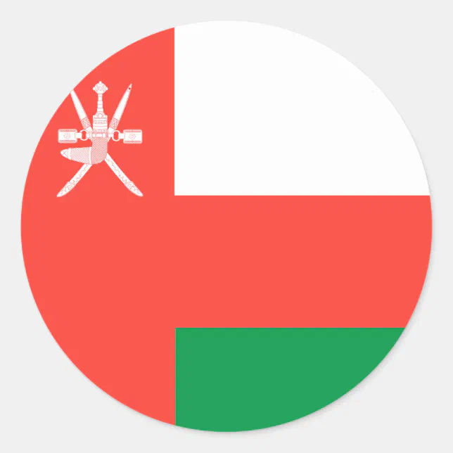 Oman Flag Classic Round Sticker | Zazzle