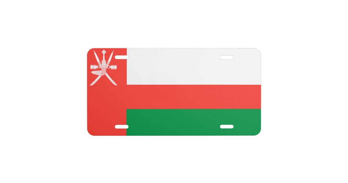 Oman Flag License Plate | Zazzle