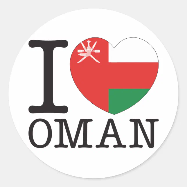 Oman Love v2 Classic Round Sticker | Zazzle