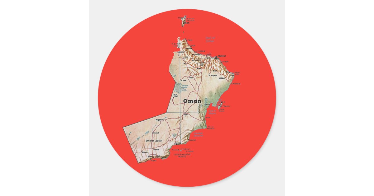Oman Map Sticker | Zazzle