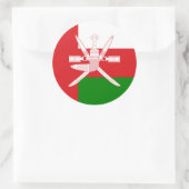 Omani Flag & National Emblem, Flag of Oman Classic Round Sticker | Zazzle