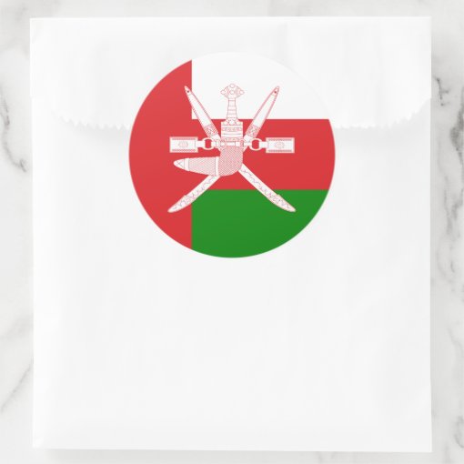 Omani Flag & National Emblem, Flag of Oman Classic Round Sticker | Zazzle