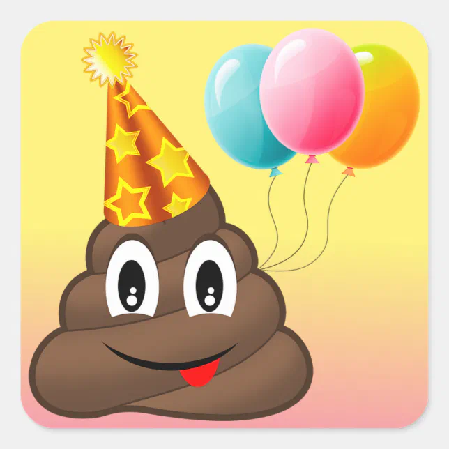 Ombre Birthday Party Poop Emoji Stickers | Zazzle
