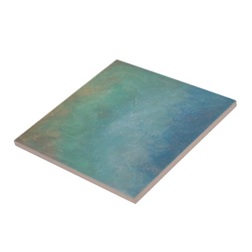 Ombre Blue Green Sea Abstract Painting Tile | Zazzle