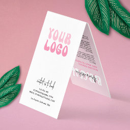 Ombré Brows After Care Retro Pink Logo Powder Brow Business Card | Zazzle