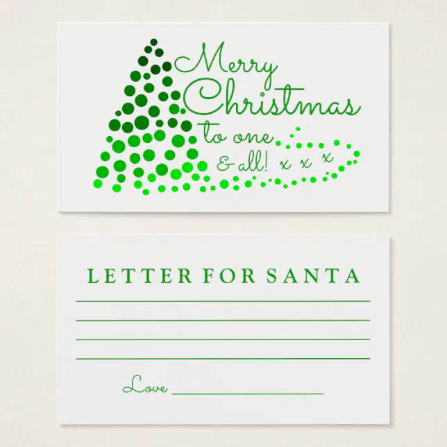 Ombré Christmas Tree, Letter For Santa | Zazzle