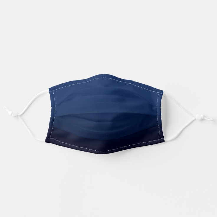 Ombre Dark Blue Adult Cloth Face Mask | Zazzle