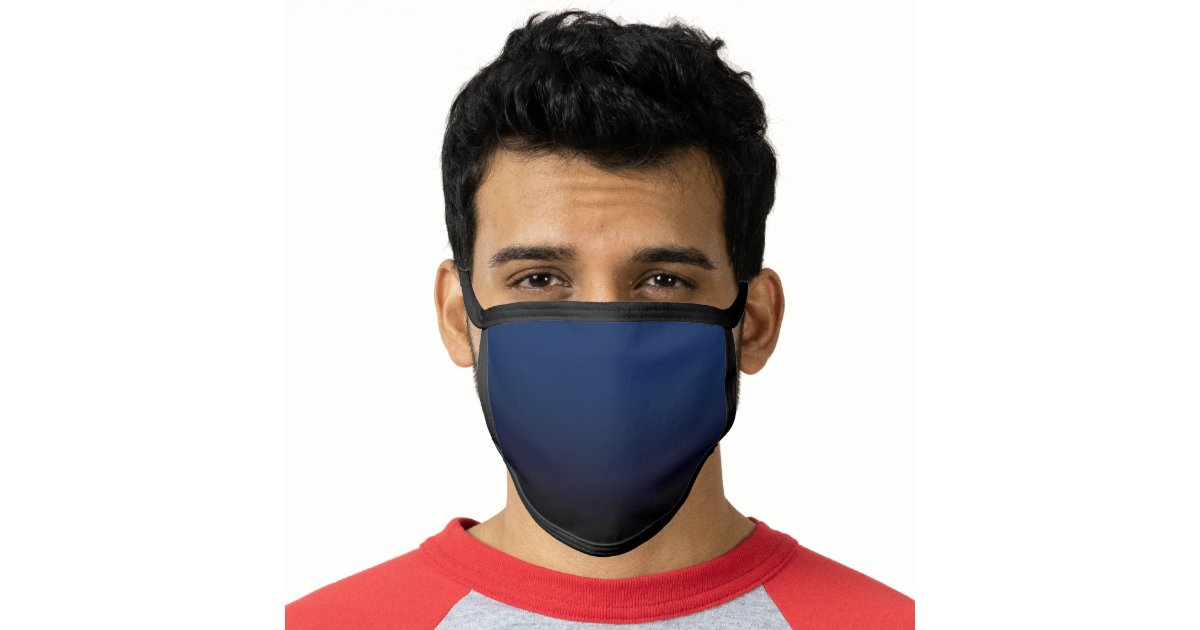 Ombre Dark Blue Face Mask | Zazzle