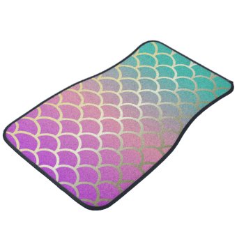 Ombre Mermaid Tail Scales Car Floor Mat | Zazzle