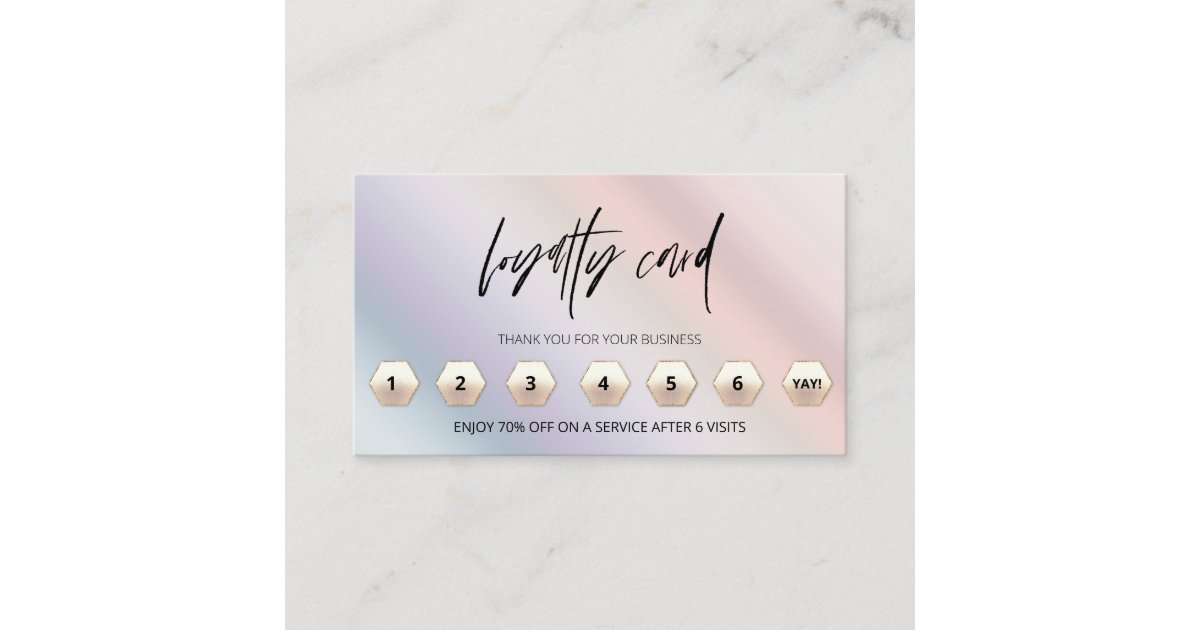 Ombre Pastel Thank You Rewards LOGO QR Loyalty Card | Zazzle