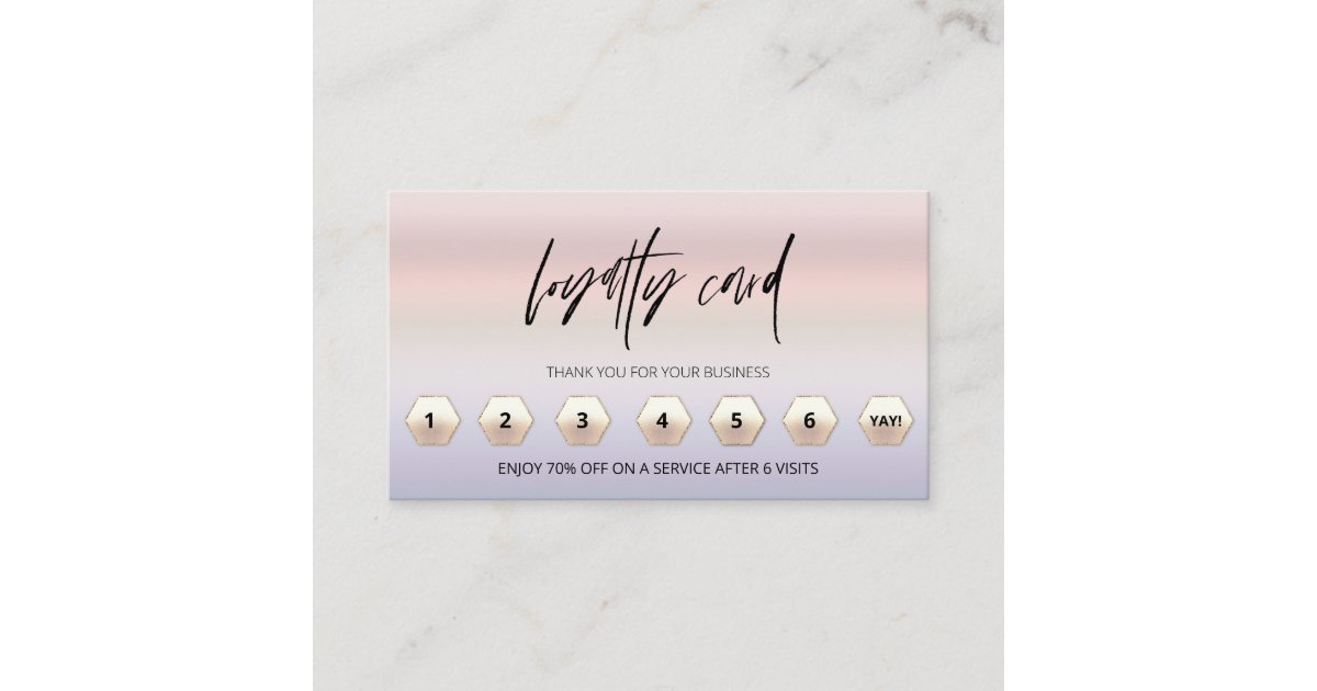 Ombre Pastel Thank You Rewards QR LOGO Loyalty Card | Zazzle