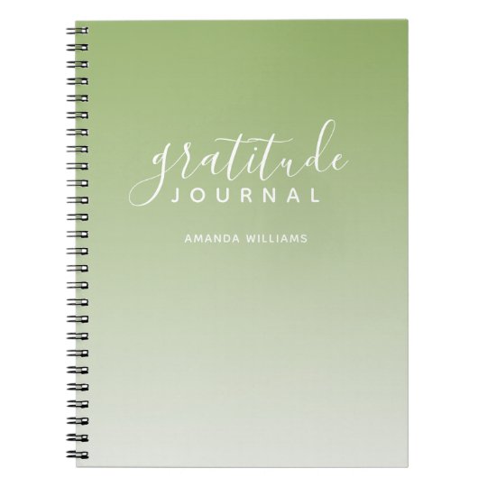 Ombre Pattern Gratitude Journal - green and white | Zazzle.com