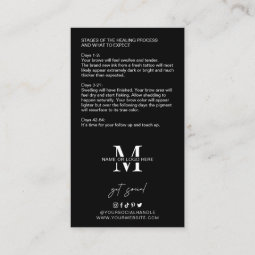 Ombre Powder Brows Aftercare Guide Minimalist Business Card | Zazzle