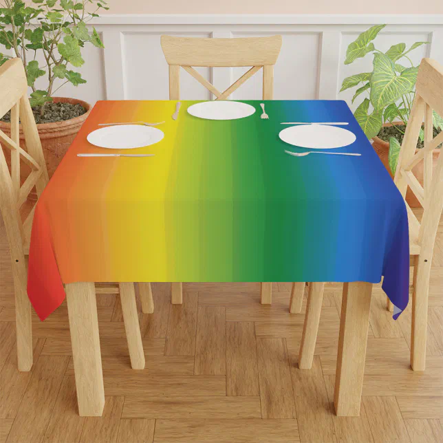 Ombre Rainbow Pattern Home Decor and Party Tablecloth | Zazzle