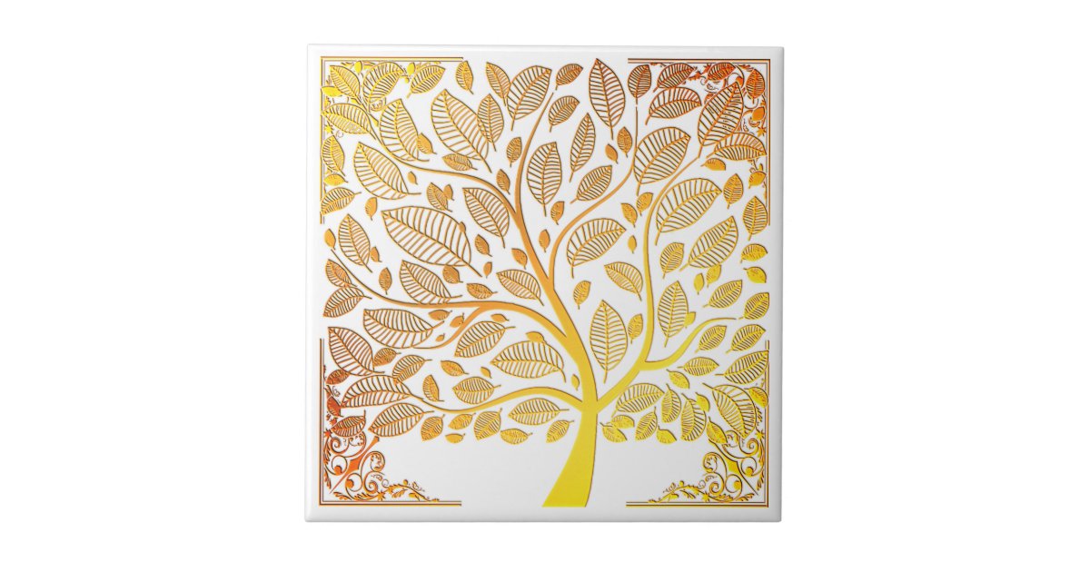 Ombre tree of life ceramic tile | Zazzle