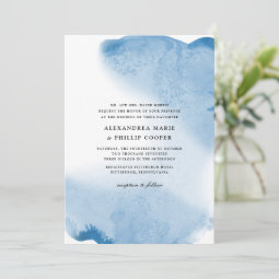 Ombre Watercolor Wedding Invitation Suite | BLUE | Zazzle