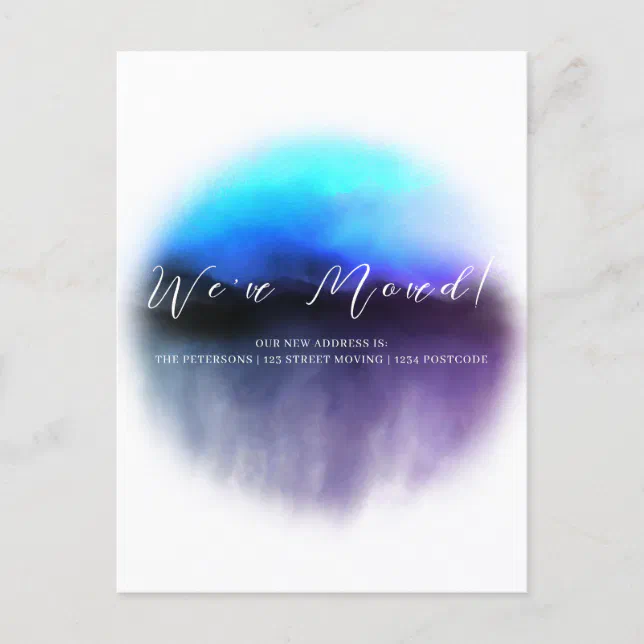 Ombre We Have Moved Script Moving Announcement Postcard | Zazzle