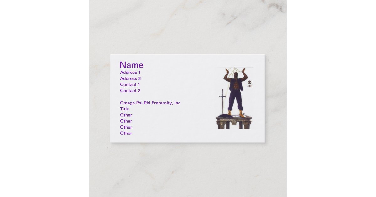 Omega Psi Phi Fraternity Business Card | Zazzle