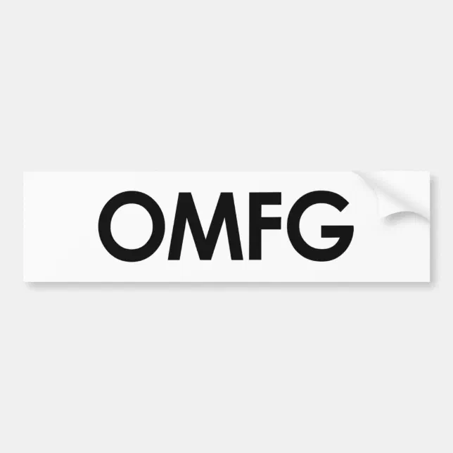 Omfg Bumper Sticker | Zazzle