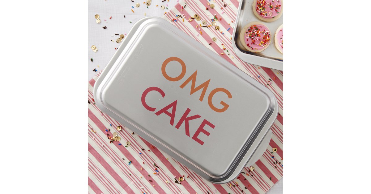 OMG Cake | Funny Covered Custom Baking Cake Pan | Zazzle