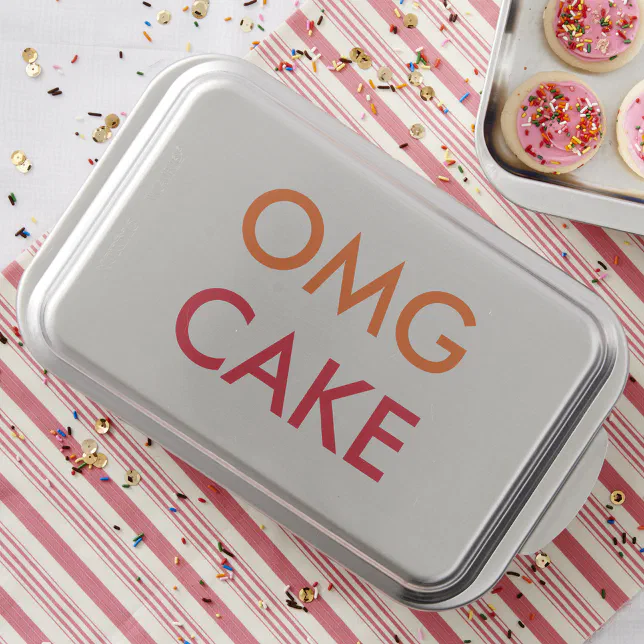 OMG Cake | Funny Covered Custom Baking Cake Pan | Zazzle