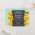 OMG Cat Emoji Girl's Birthday Invitation | Zazzle