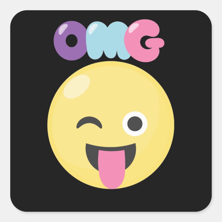 OMG Emoji Square Sticker | Zazzle