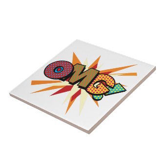 OMG Fun Retro Comic Book Pop Art Ceramic Tile | Zazzle