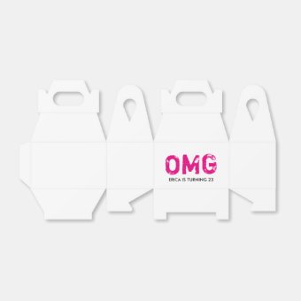 OMG It's Your Birthday Gable Favor Box - Hot Pink | Zazzle