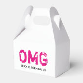 OMG It's Your Birthday Gable Favor Box - Hot Pink | Zazzle