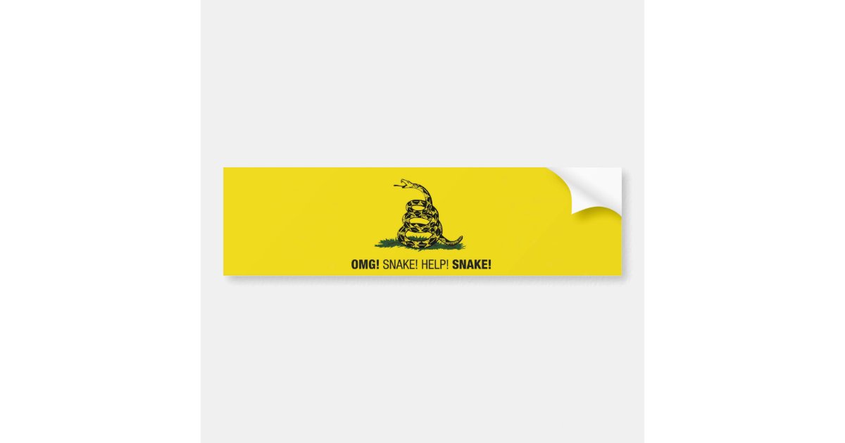 OMG! Snake! Help! Snake! bumper sticker | Zazzle