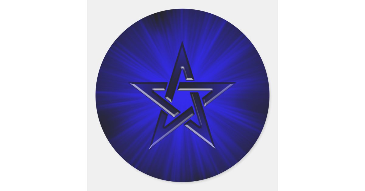 Ominous Blue Pentagram Sticker | Zazzle