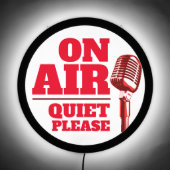 On air Quiet please microphone red LED Sign | Zazzle