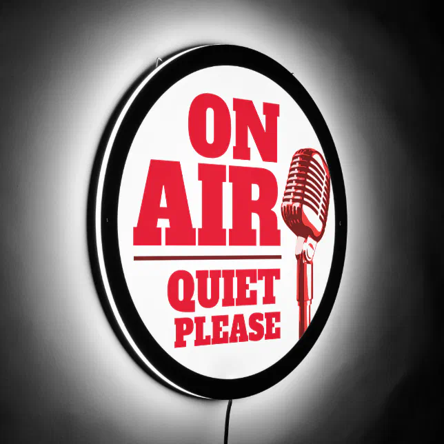 On air Quiet please microphone red LED Sign | Zazzle