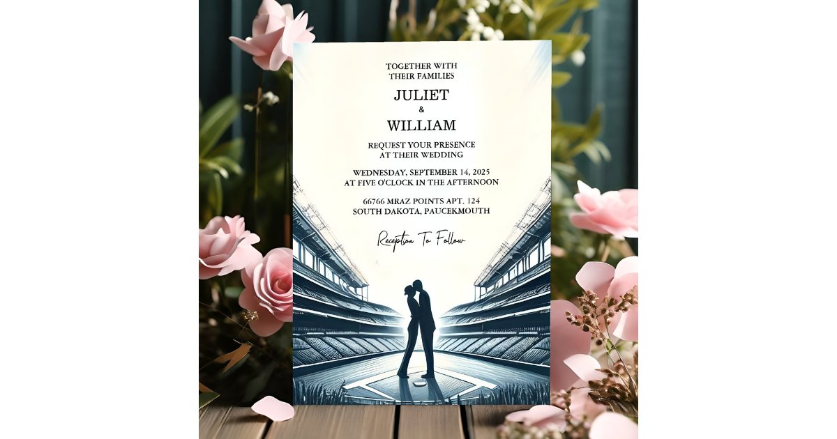 On Champion Team Ball Field Pitch Baseball Wedding Invitation | Zazzle