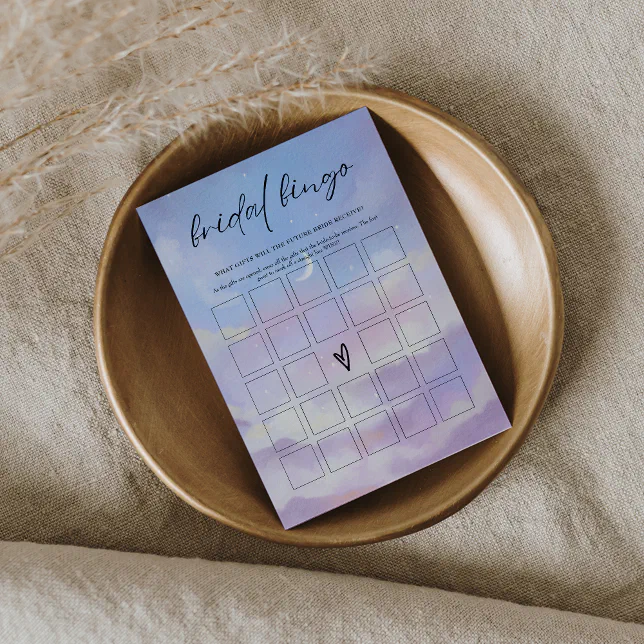 On Cloud 9 Bridal Shower Bingo Game Card | Zazzle