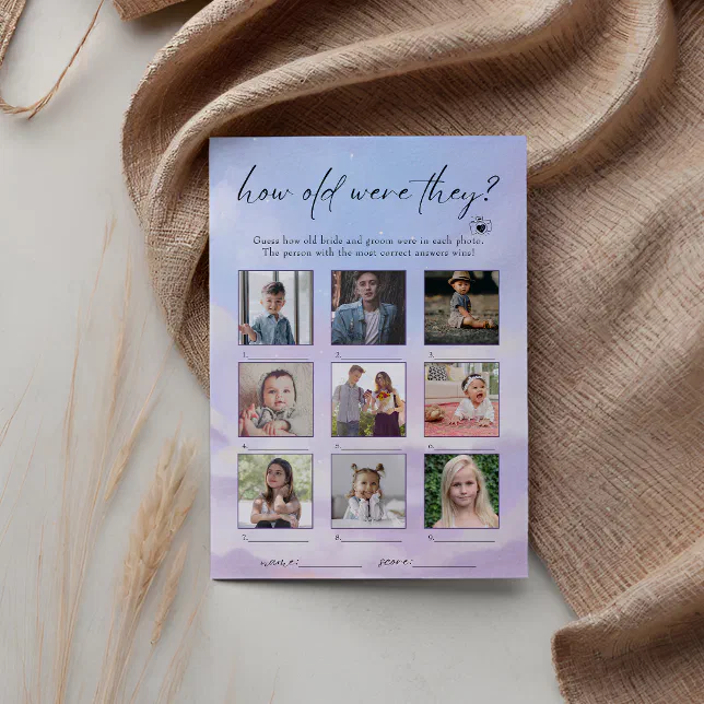 On Cloud 9 How Old Were They Photo Game Card | Zazzle