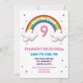 On Cloud 9! Rainbow Birthday Invitation | Zazzle