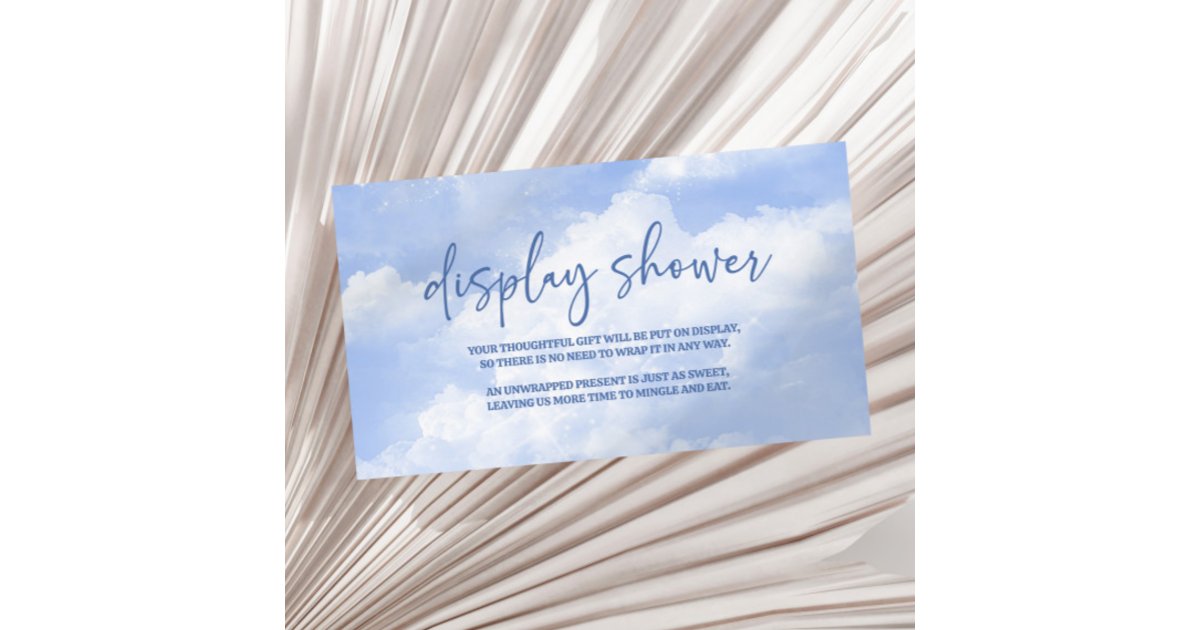 On Cloud Nine Blue Baby Shower Display Shower Enclosure Card | Zazzle