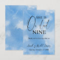On Cloud Nine Calligraphy Blue Bridal Shower Thank Thank You Card | Zazzle