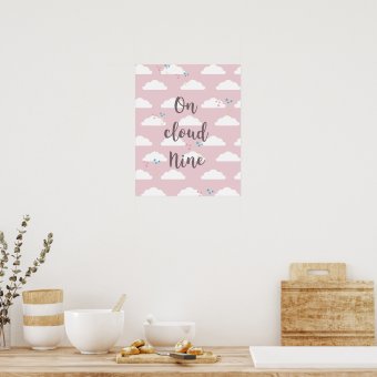 On Cloud Nine Typography Cloud Poster | Zazzle