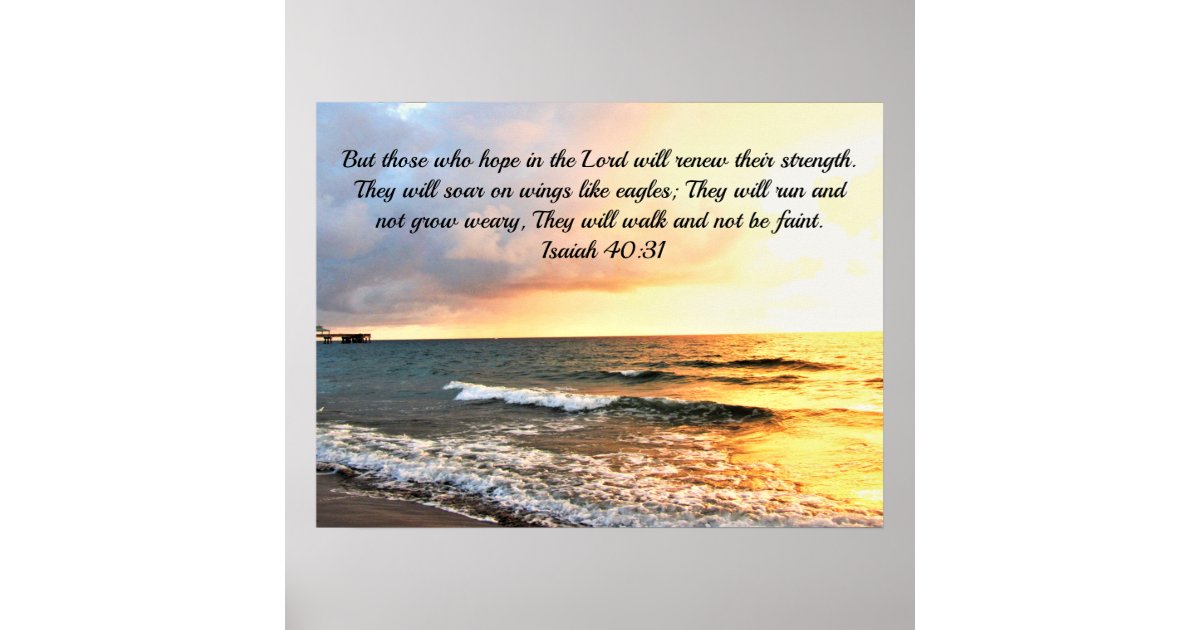 ON EAGLE'S WINGS ISAIAH 40:31 SCRIPTURE VERSE POSTER | Zazzle