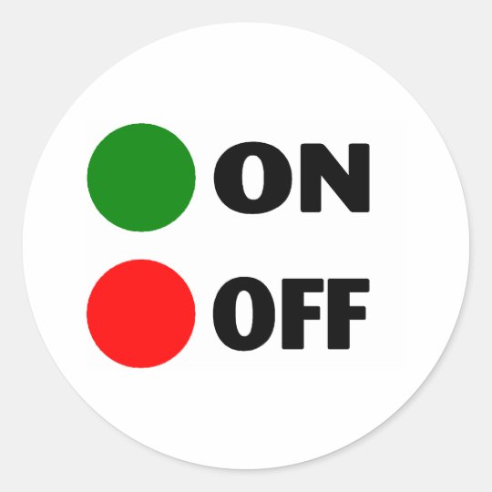 On Off Classic Round Sticker | Zazzle.com