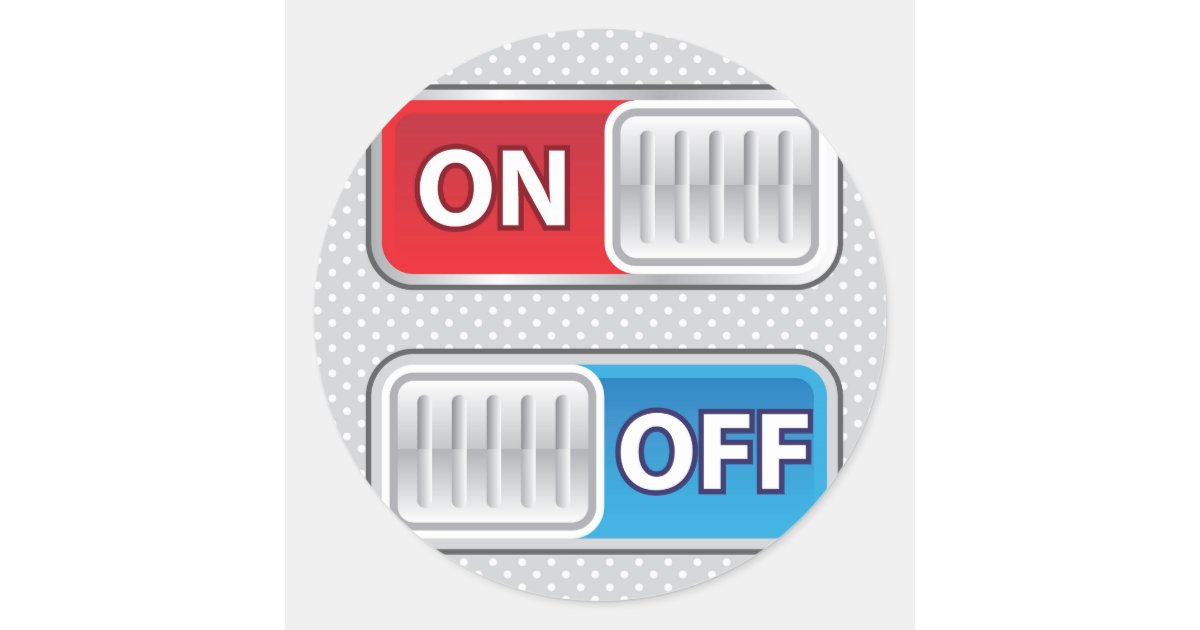 On Off Switch Web style Classic Round Sticker | Zazzle