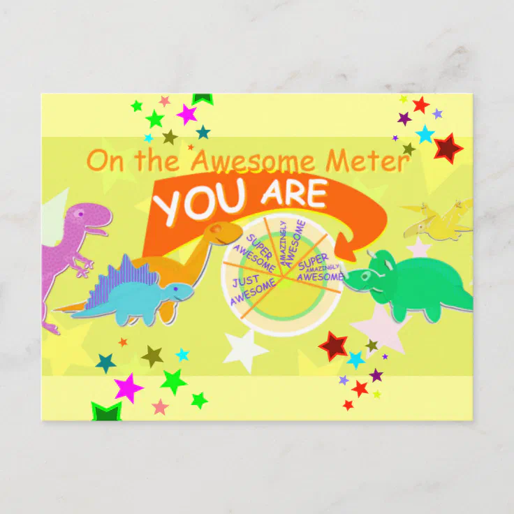 On the Awesome Meter You Are Amazingly Awesome Postcard | Zazzle
