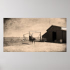 Vintage Cowboy, Farming Cattle Rancher on the Farm Poster | Zazzle.com