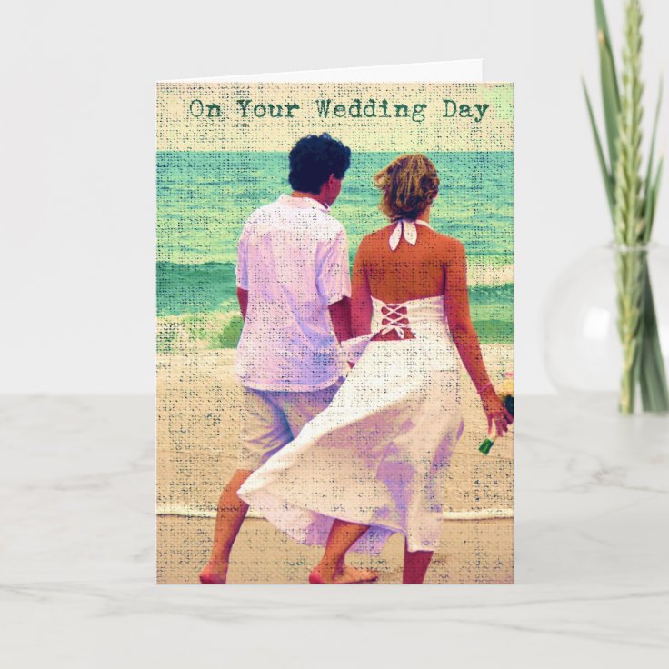 On Your Wedding Day, Beach Wedding Congratulations Card | Zazzle