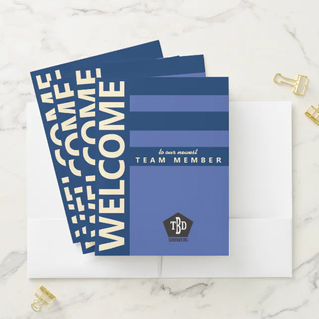 Onboarding custom color new employee welcome pocke pocket folder | Zazzle