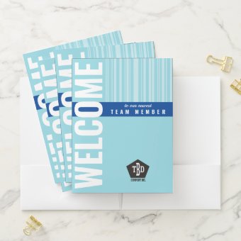 Onboarding custom color new employee welcome pocket folder | Zazzle